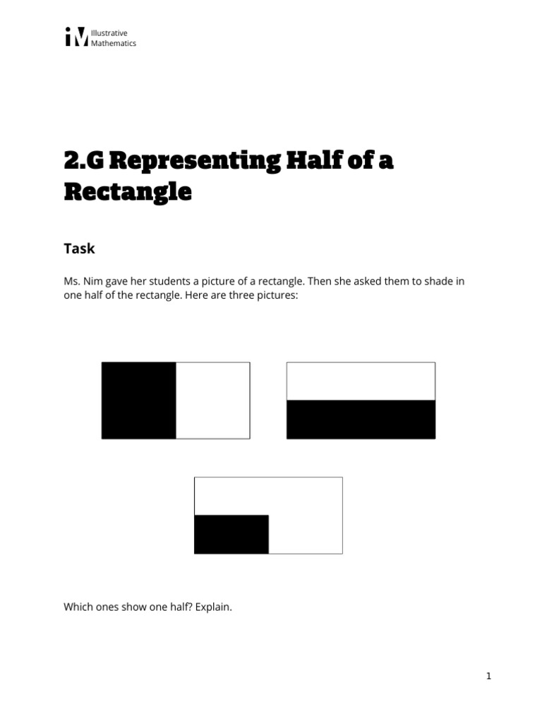 2.g.a.3 Representing Half of A Rectangle | PDF