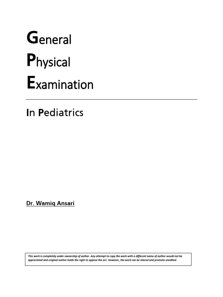 Pediatric General Physical Examination Guide | PDF | Foot | Edema