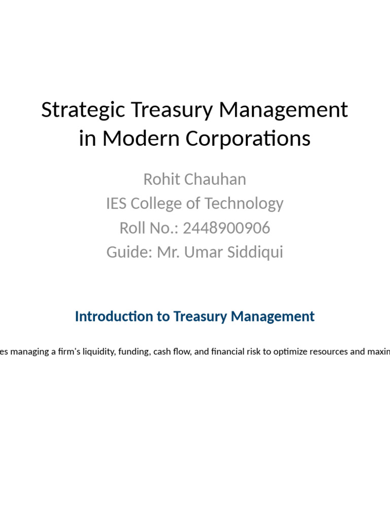Treasury Management Full Project Rohit Chauhan | PDF | Derivative ...
