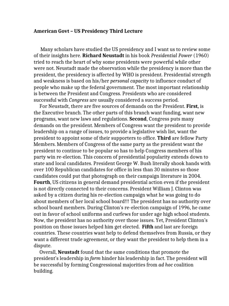 Insights on US Presidential Power | PDF | American Government ...