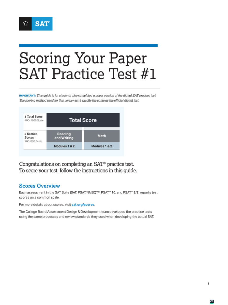 01 Test 1 scoring | PDF