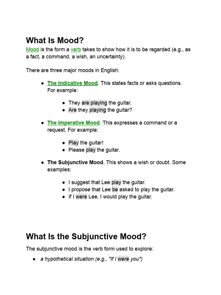 Understanding the Subjunctive Mood | PDF | Clause | Semantic Units