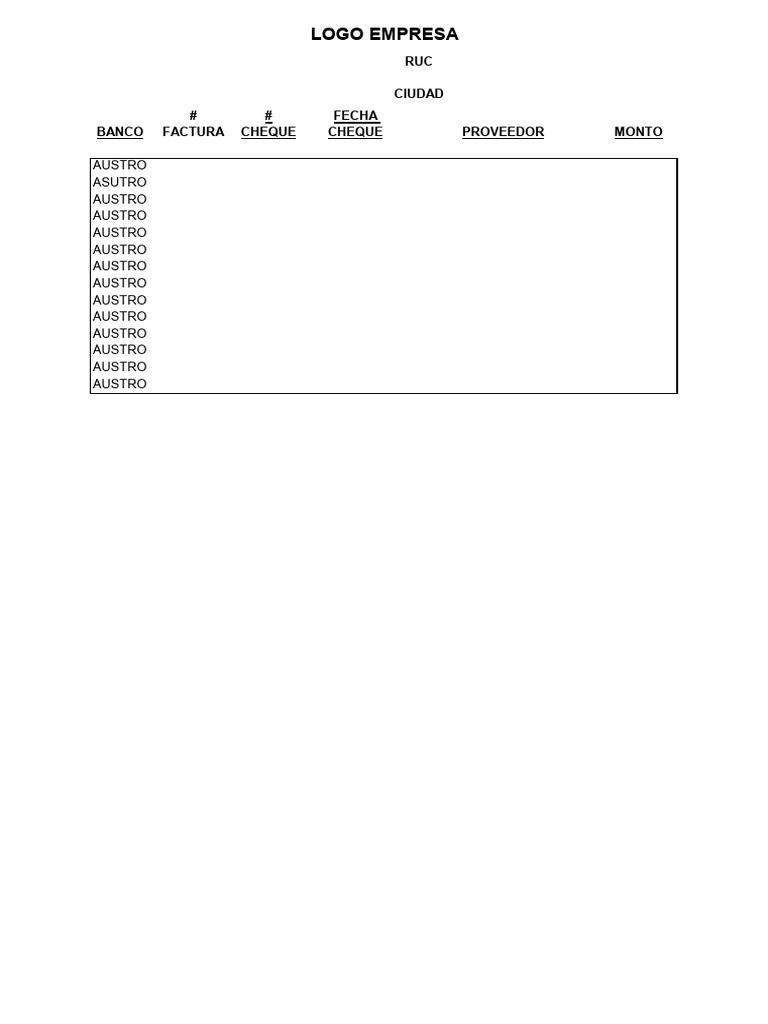Formato de Entrega de Cheques | PDF