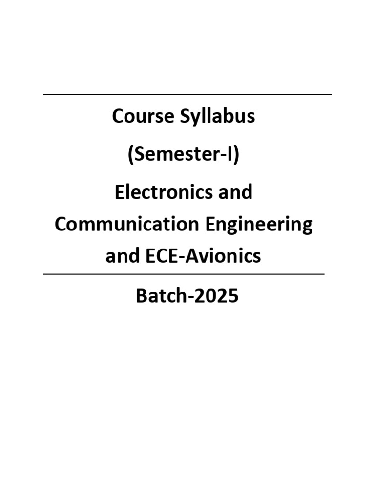 2025 Syllabus Semester I | PDF | Quantum Mechanics | Diode