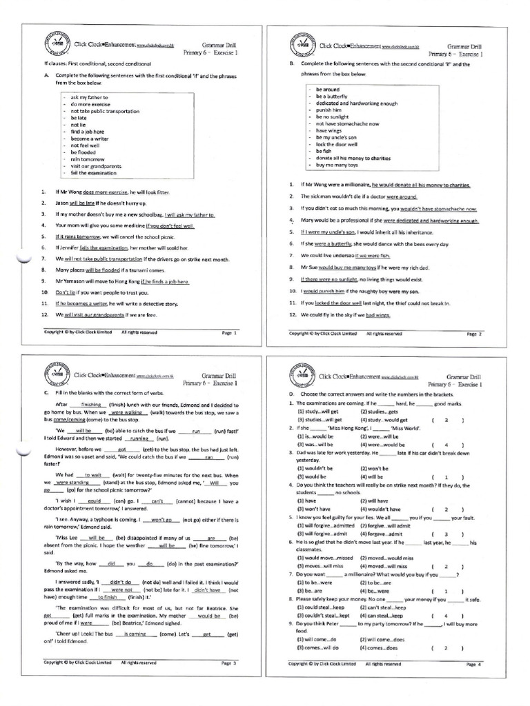 Answer - Grammar (Drill) Primary 6 | PDF