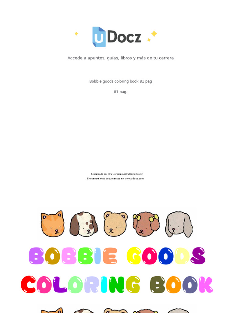 Libro para Colorear Bobbie Goods | PDF