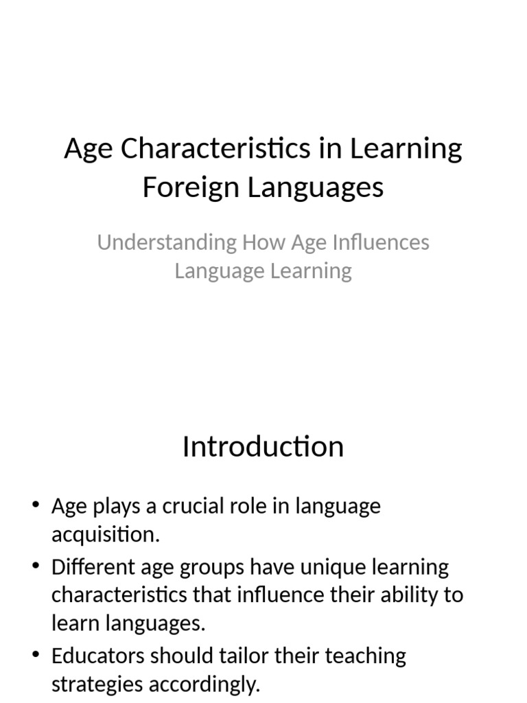 Age Impact on Language Learning Strategies | PDF