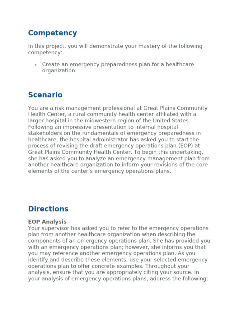 HCM 30226 10847 M31 Emergency Preparedness Plans | PDF | Emergency ...