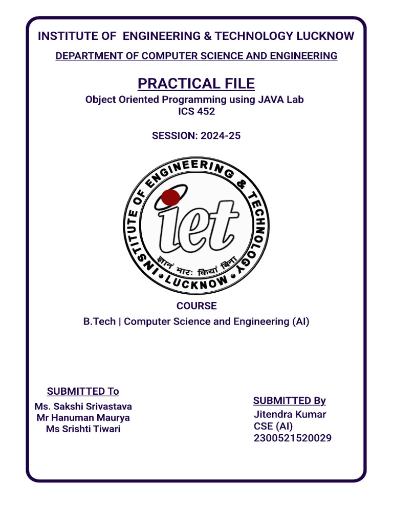 Oops Cover Page | PDF
