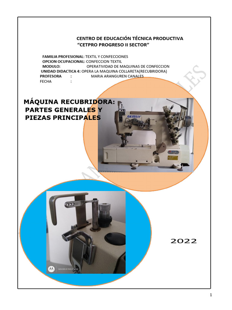 Hi Partes Y Piezas Principales Recubridora Pdf Embrague Máquina