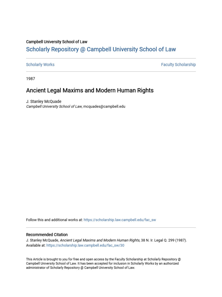 Ancient Legal Maxims and Modern Human Rights | PDF | Utilitarianism ...
