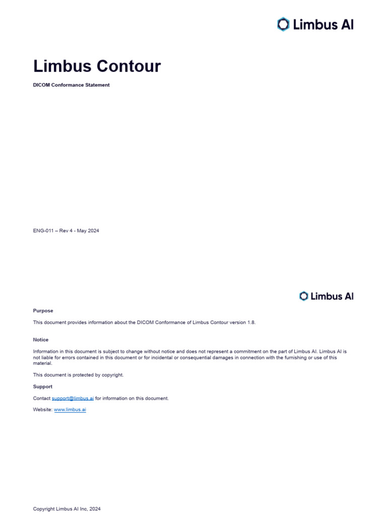 Limbus Contour v1.8.0 - DICOM Conformance Statement | PDF | Computing
