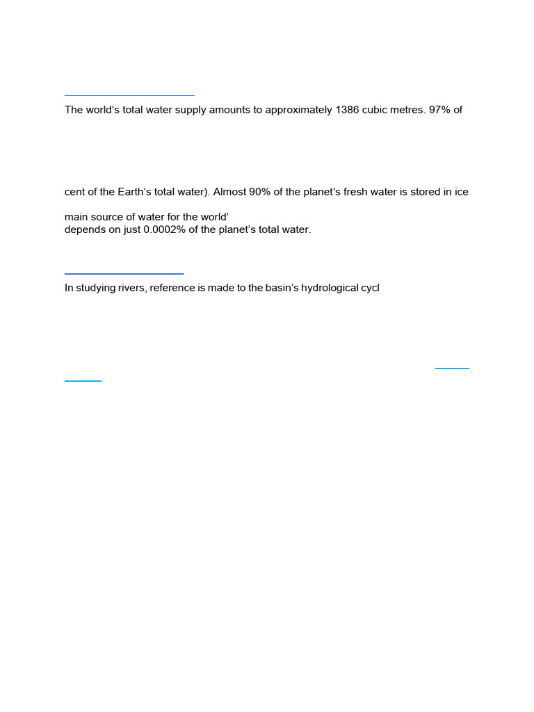 Hydrological Cycle And The Drainage Basin Pdf Drainage Basin Stream