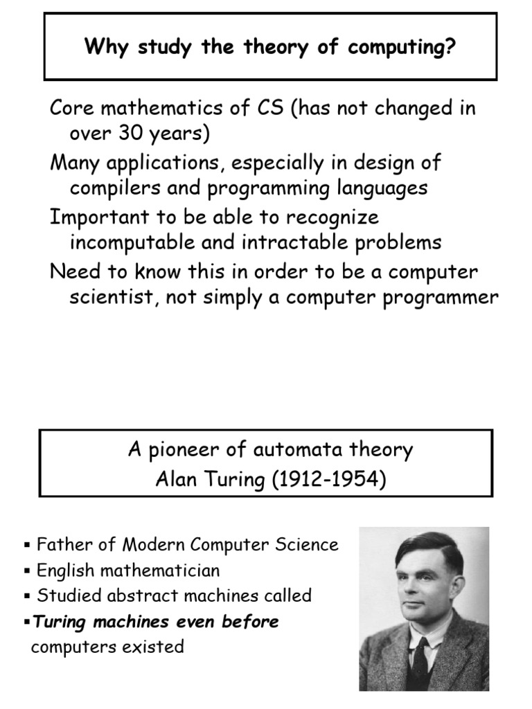 Slide - 1 - Foundations of Automata Theory, Computability Theory, and ...