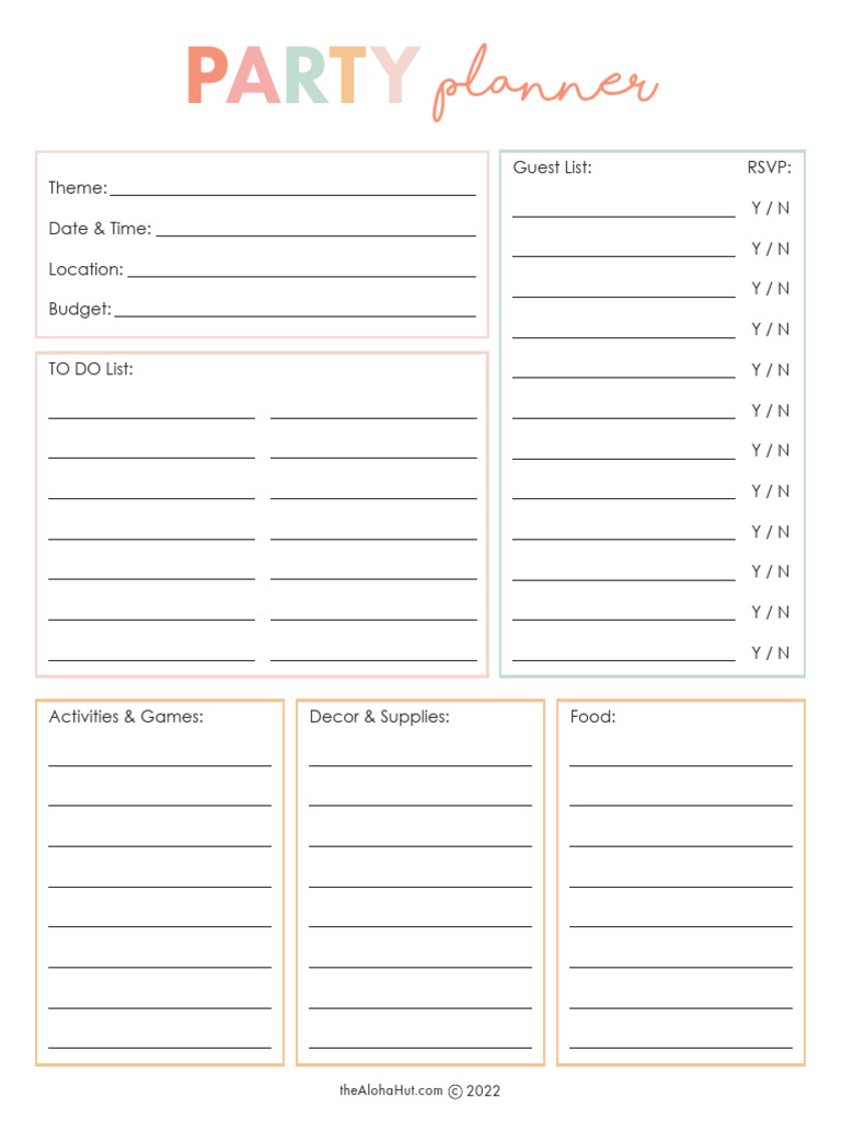 Party Planner | PDF