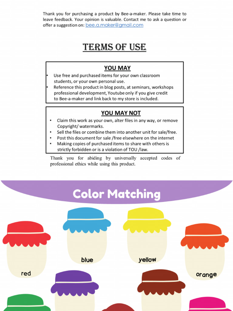 Letter Size - Candy Color Match | PDF