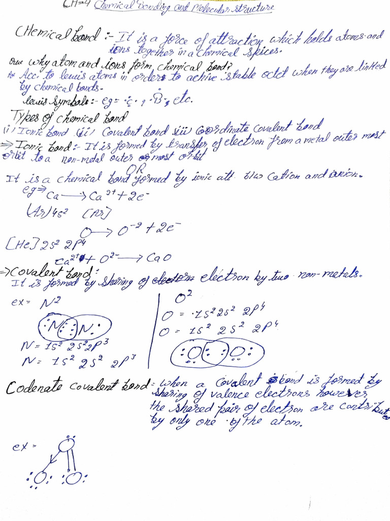 Chapter 4 (Chemical Bonding) 1 | PDF | Condensed Matter Physics ...