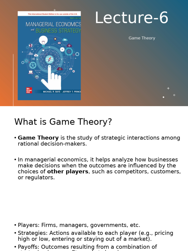 Game Theory in Managerial Economics | PDF | Game Theory | Economics