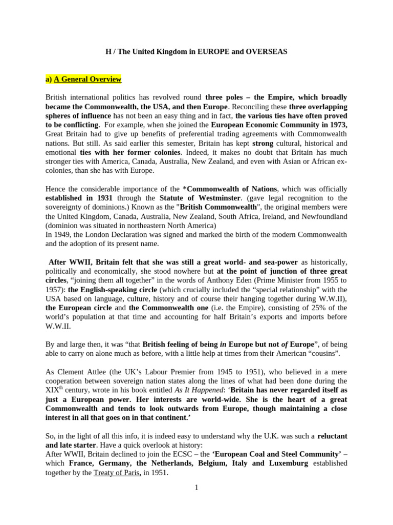 CM Cours 10 Prévu Le 6 Avril 2020 | PDF | Brexit | International Relations