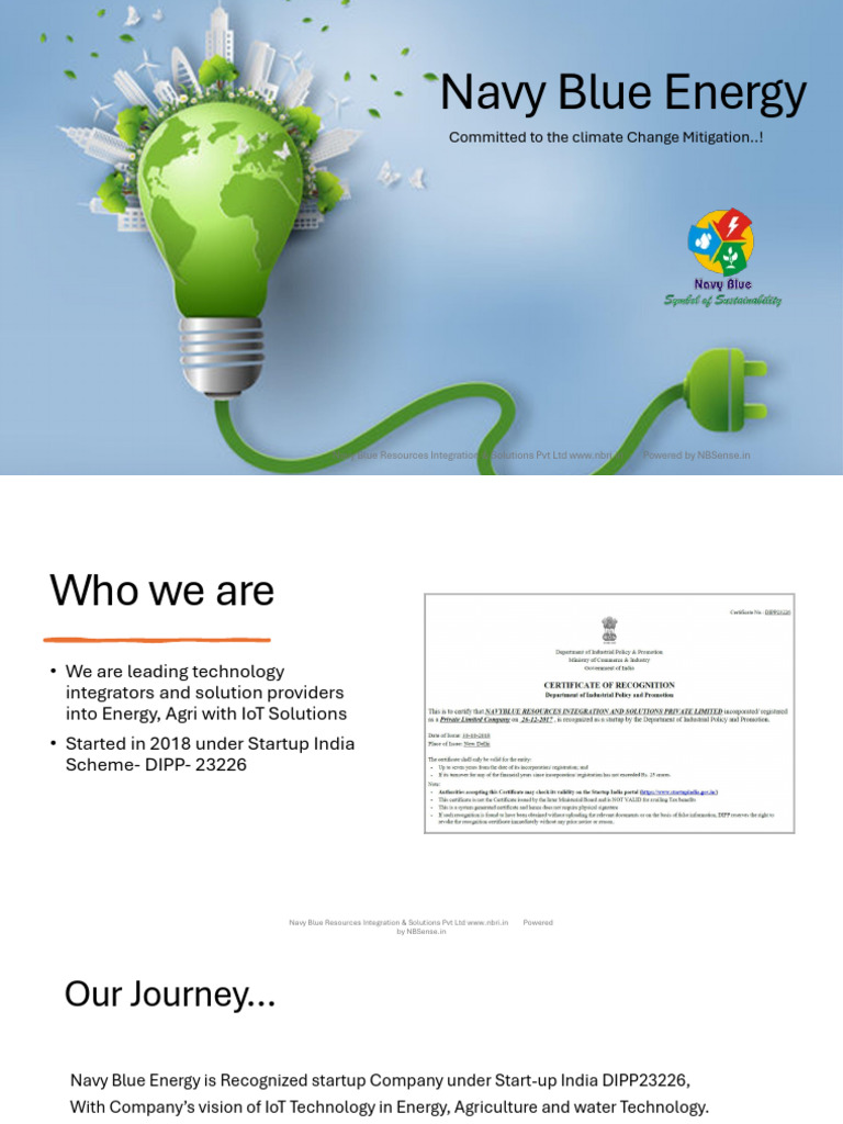 Navy Blue Energy: IoT Solutions Provider | PDF | Audit | Sustainable ...