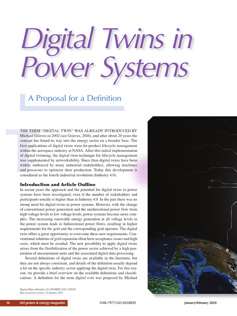 Digital Twins in Power Systems Explained | PDF | Simulation | Data