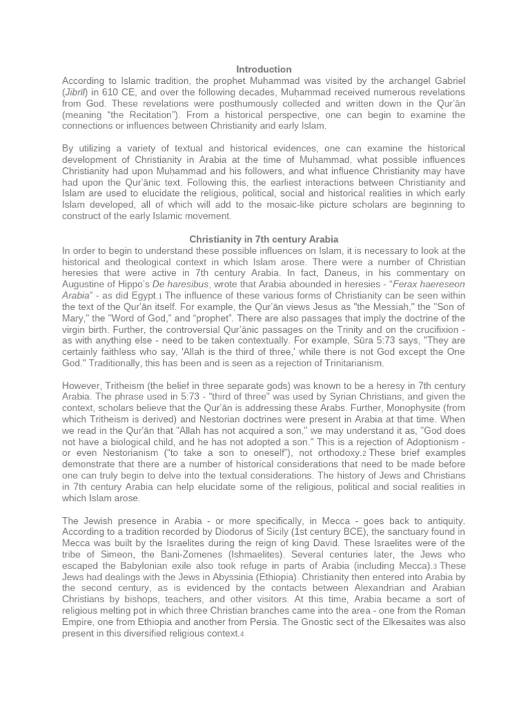 The Influence of 7th Century Christianity On Early Islam | PDF ...