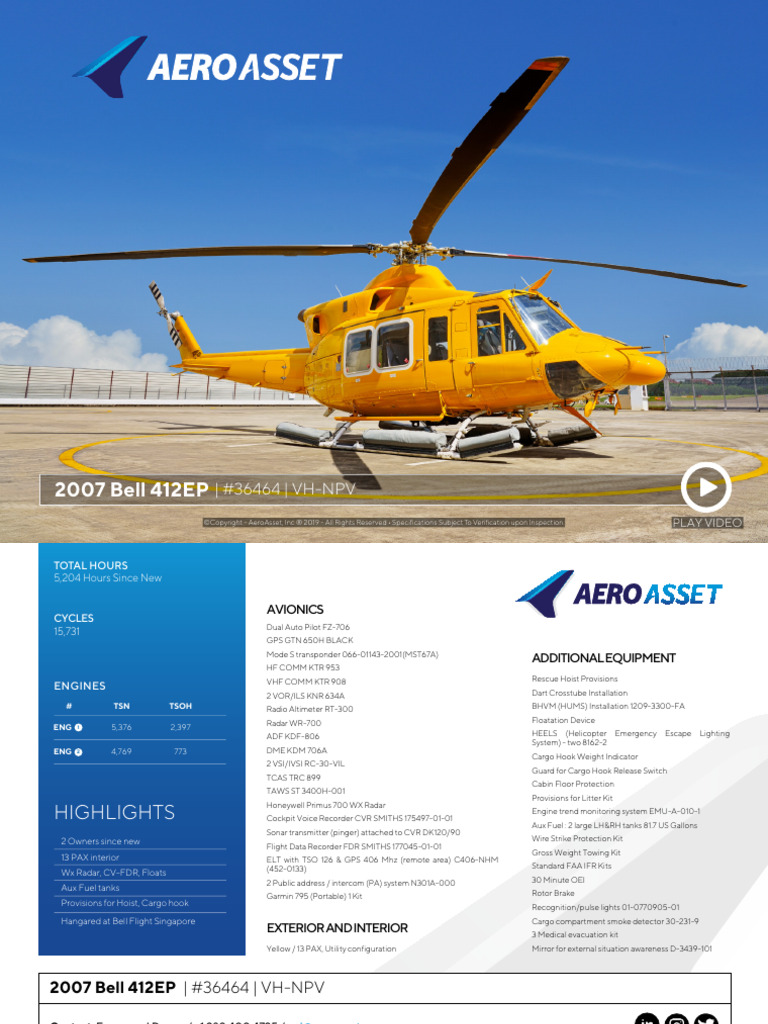 Bell 412EP | PDF | Flight Recorder | Avionics