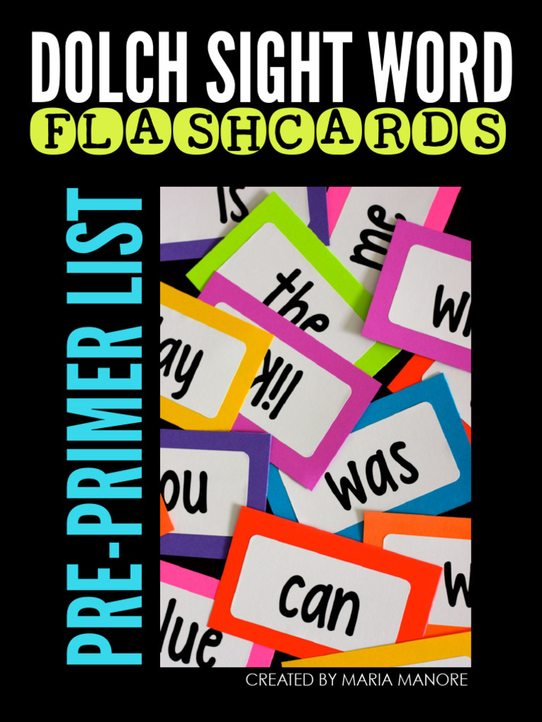 Dolch Pre-Primer Sight Word Flashcards | PDF