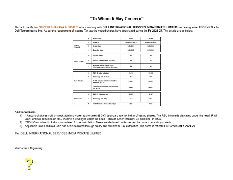 RSU Taxforms GLV in June 2025 | PDF | Valuation (Finance) | Business