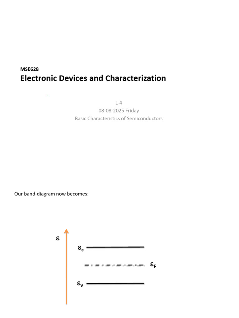 L-4 MSE628 Basic Characteristics of Semiconductors-03 08-8-2025 | PDF ...