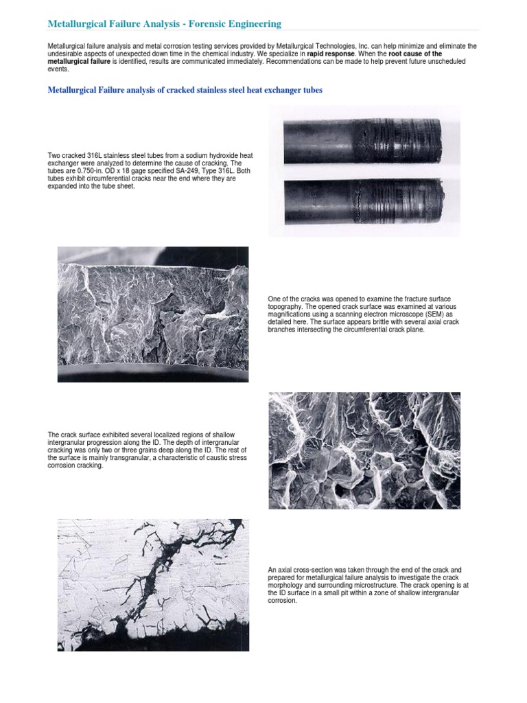 Metallurgical Failure Analysis | PDF | Fracture | Vacuum Tube