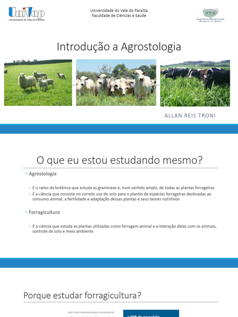 Introdução à Agrostologia e Forragicultura | PDF | Degradação ambiental ...