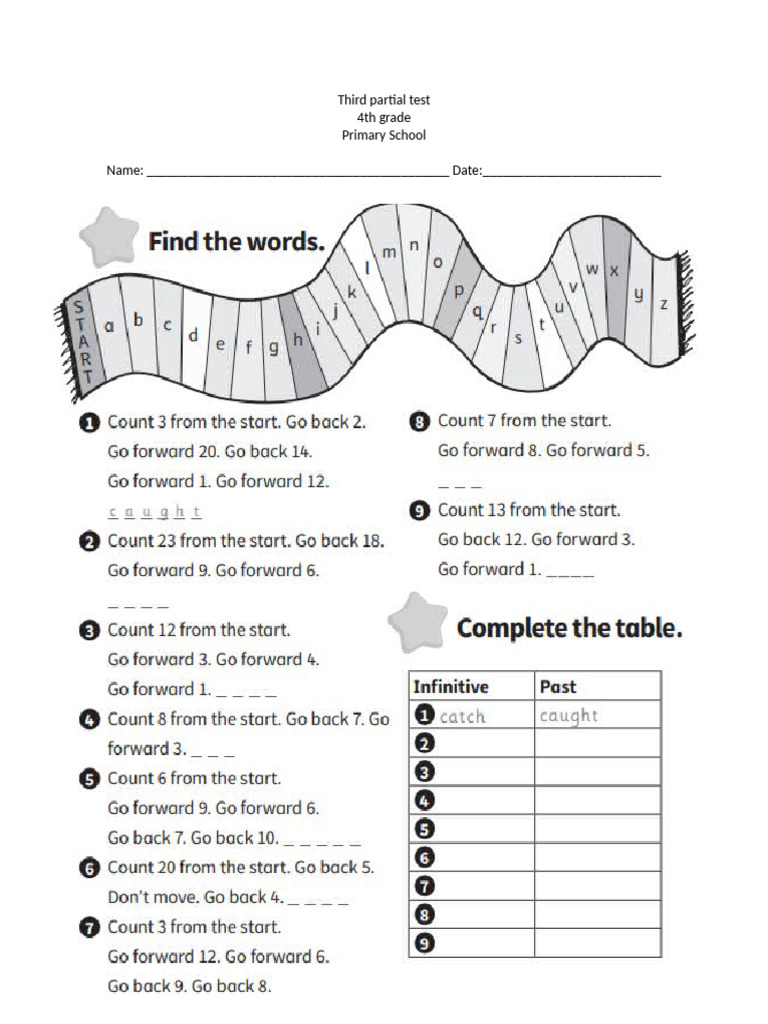 4th Grade Third Partial Test | PDF