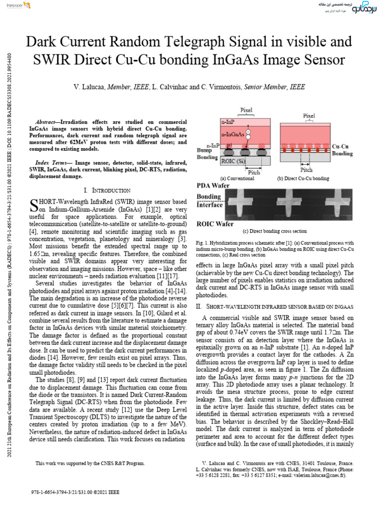 InGaAs Image Sensor Radiation Effects | PDF | Infrared | Analog To ...