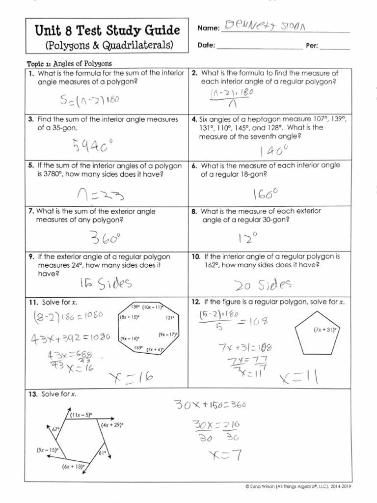 #21 Unit 8 Quiz Review | PDF