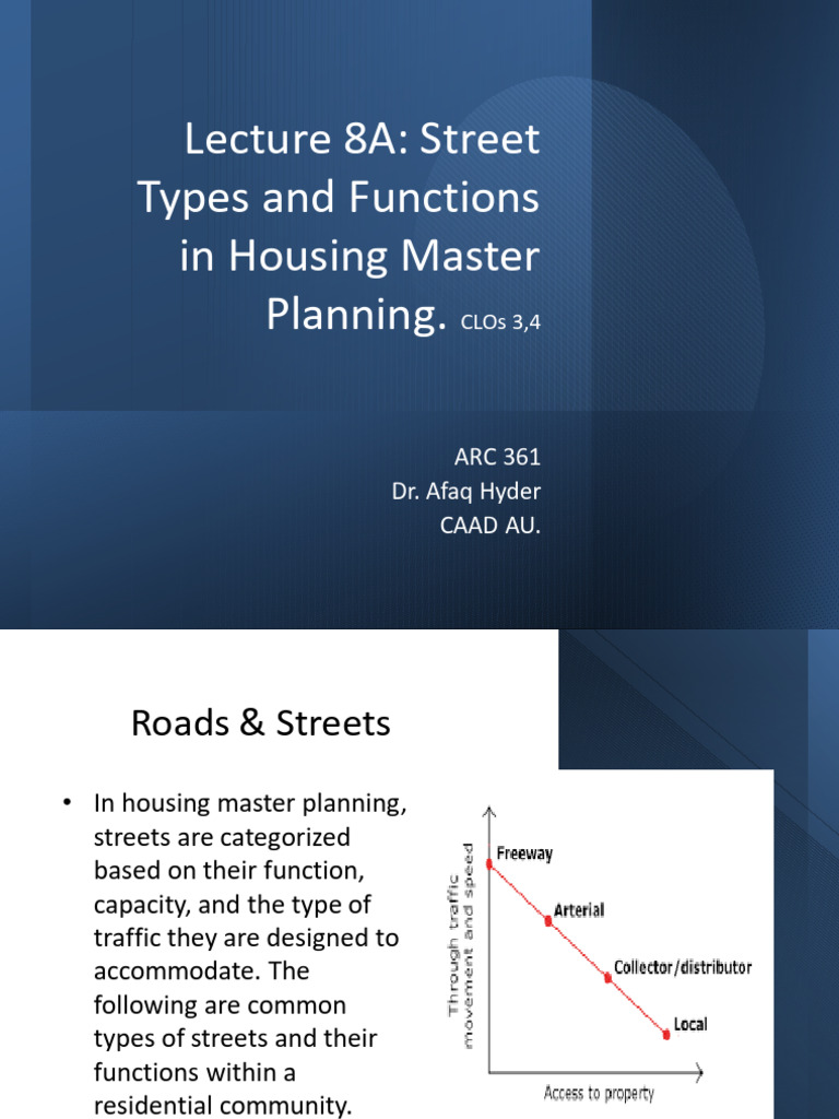 Street Types in Housing Planning | PDF | Traffic | Street