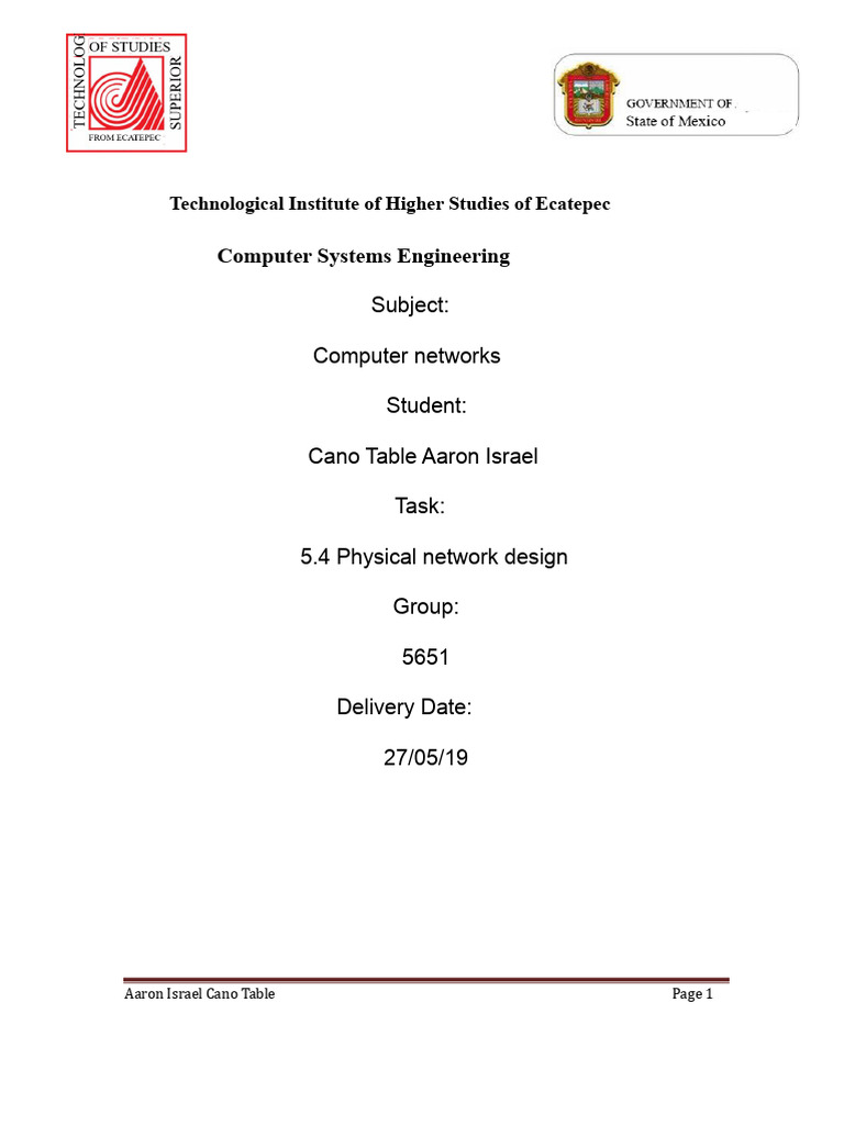 5.4 Physical Network Design | PDF | Computer Network | Operating System