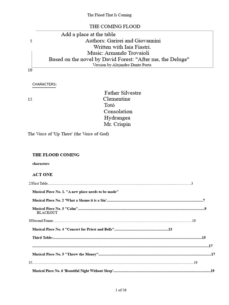 The Coming Flood - Script | PDF | Noah's Ark | Confession (Religion)