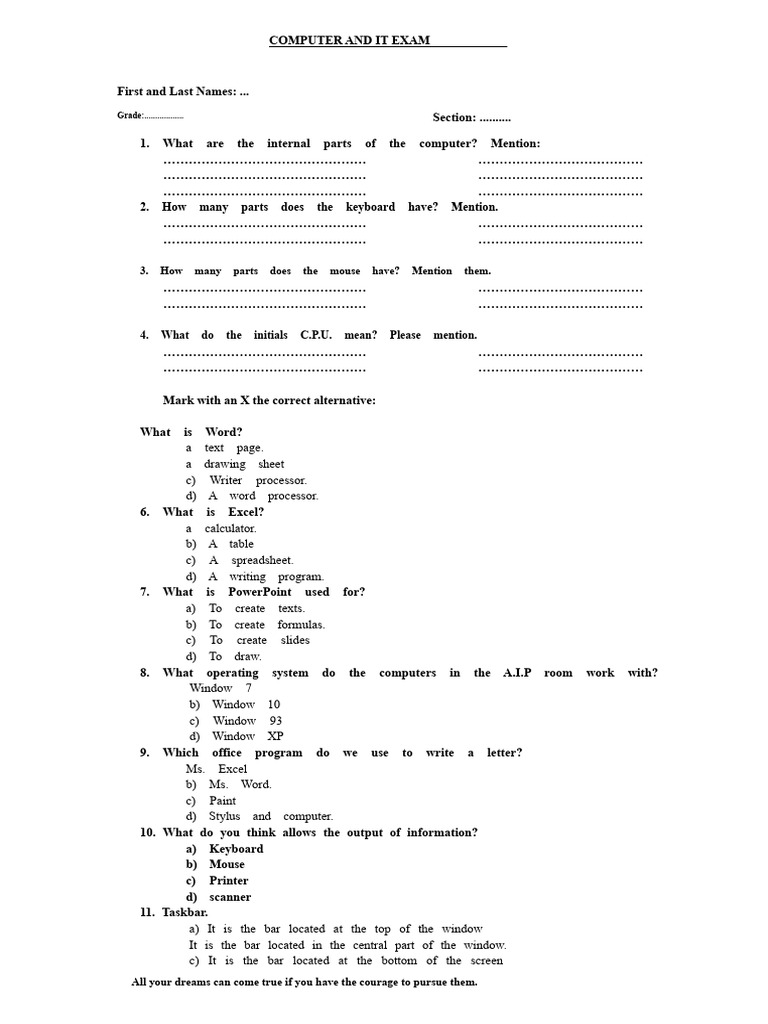Computer Science and Informatics Exam Third | PDF | Electronics | Computing