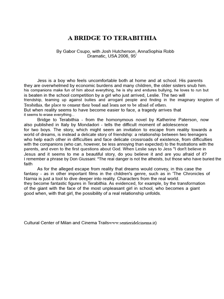 A Bridge to Terabithia | PDF