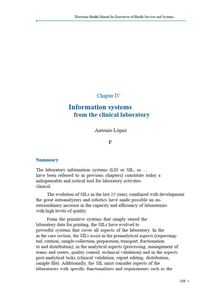 04 Clinical Laboratory Information Systems | PDF | Medical Laboratory ...