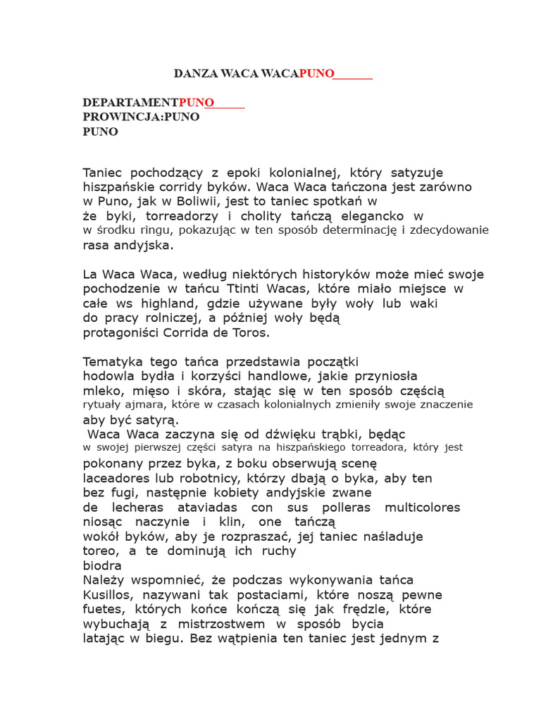 Taniec Waca Waca | PDF