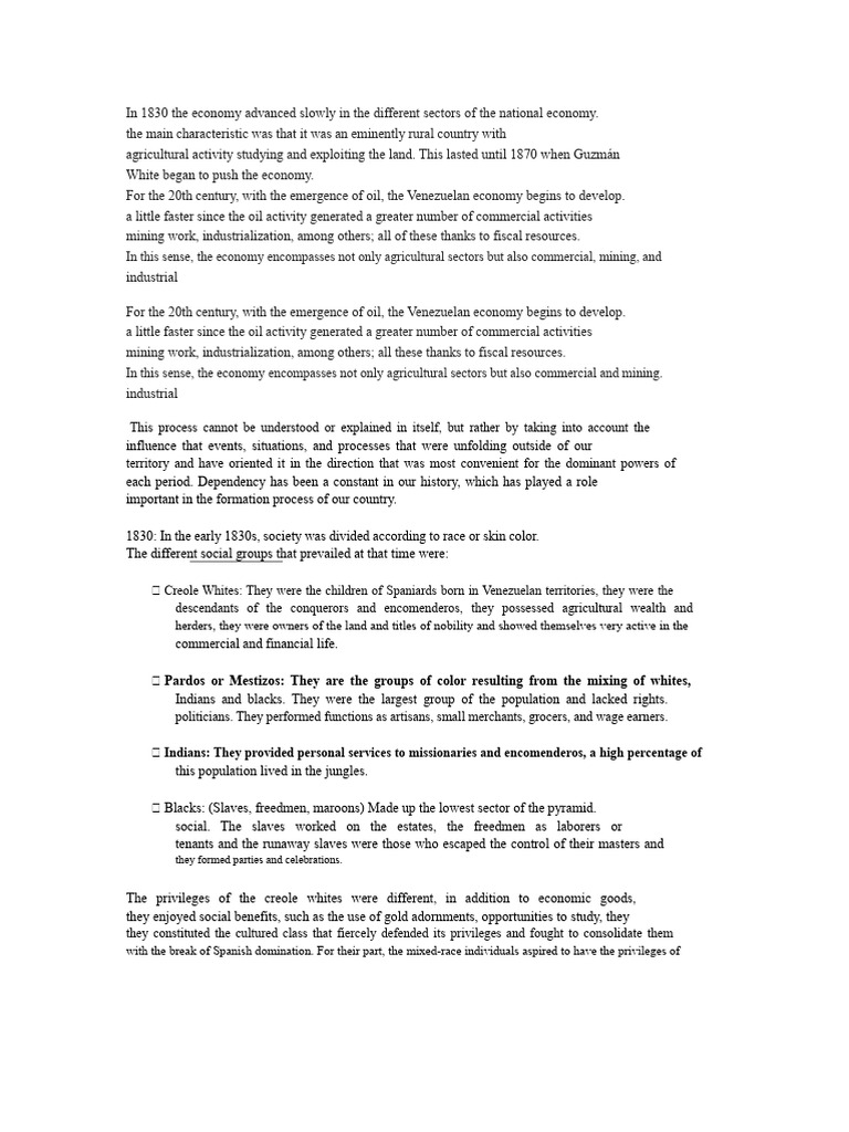 Social Classes of Venezuela | PDF | Venezuela | Social Stratification