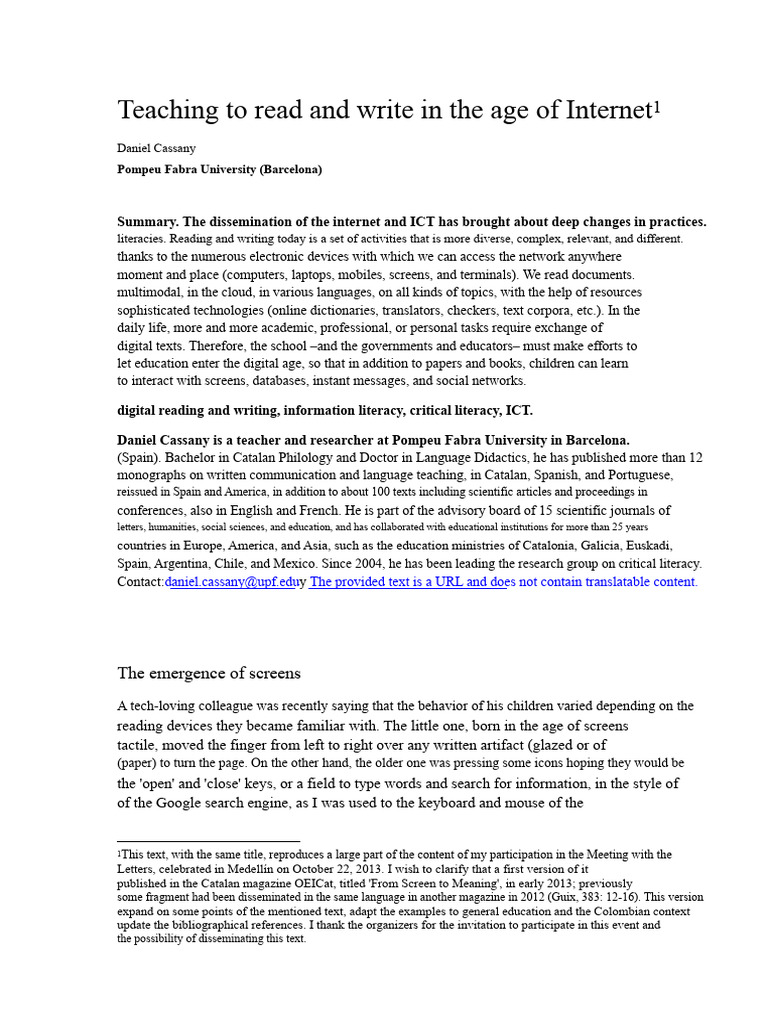 Digital Literacy in the Internet Age | PDF | Internet | Literacy