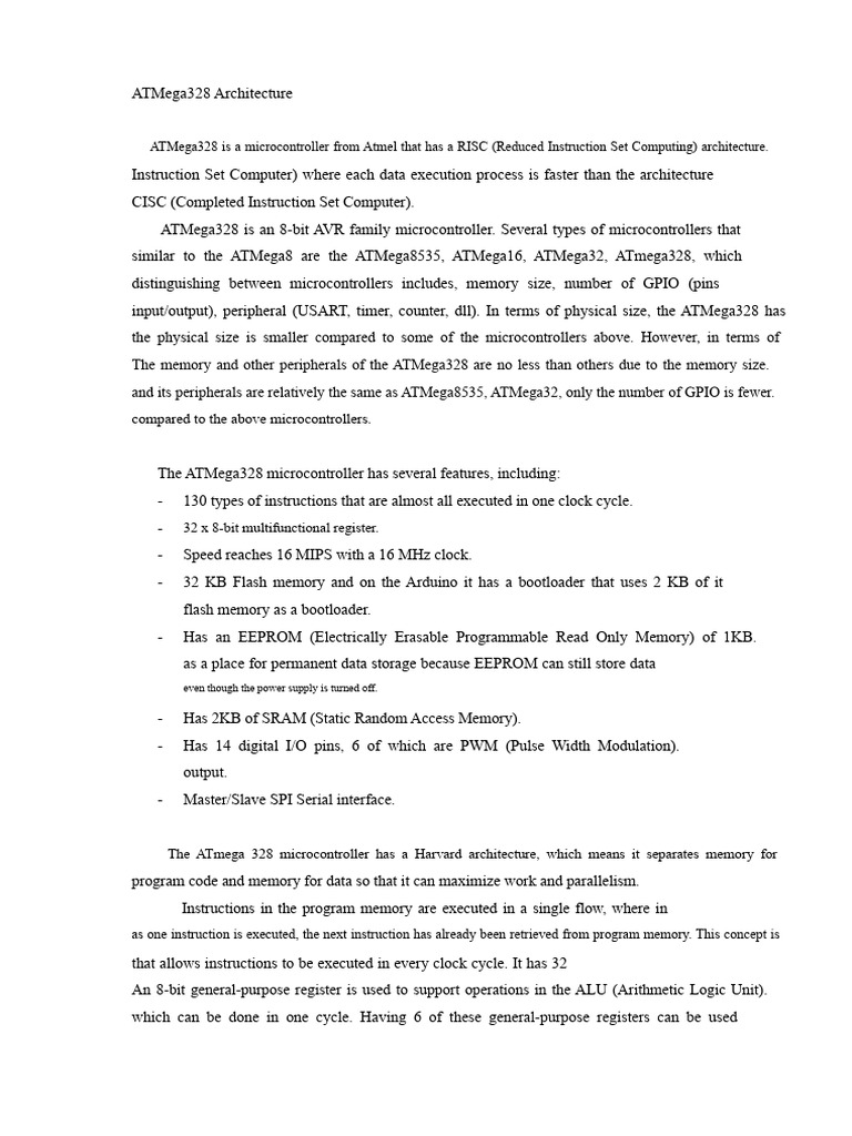 ATMega328 Architecture | PDF | Microcontroller | Digital Electronics