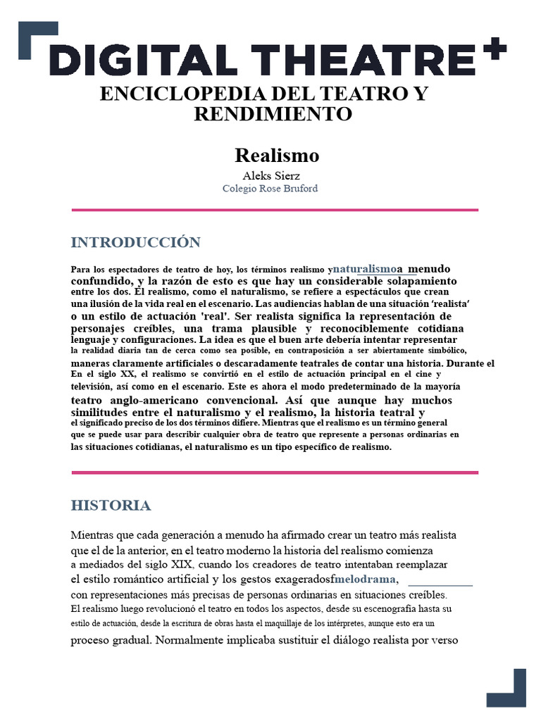 Historia y evolución del realismo teatral | PDF | Realismo (Artes ...