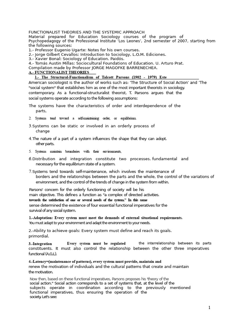 Functionalist Theories in Education Sociology | PDF | Human Capital ...