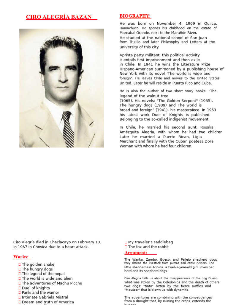 Diptych - Ciro Alegría Bazán | PDF