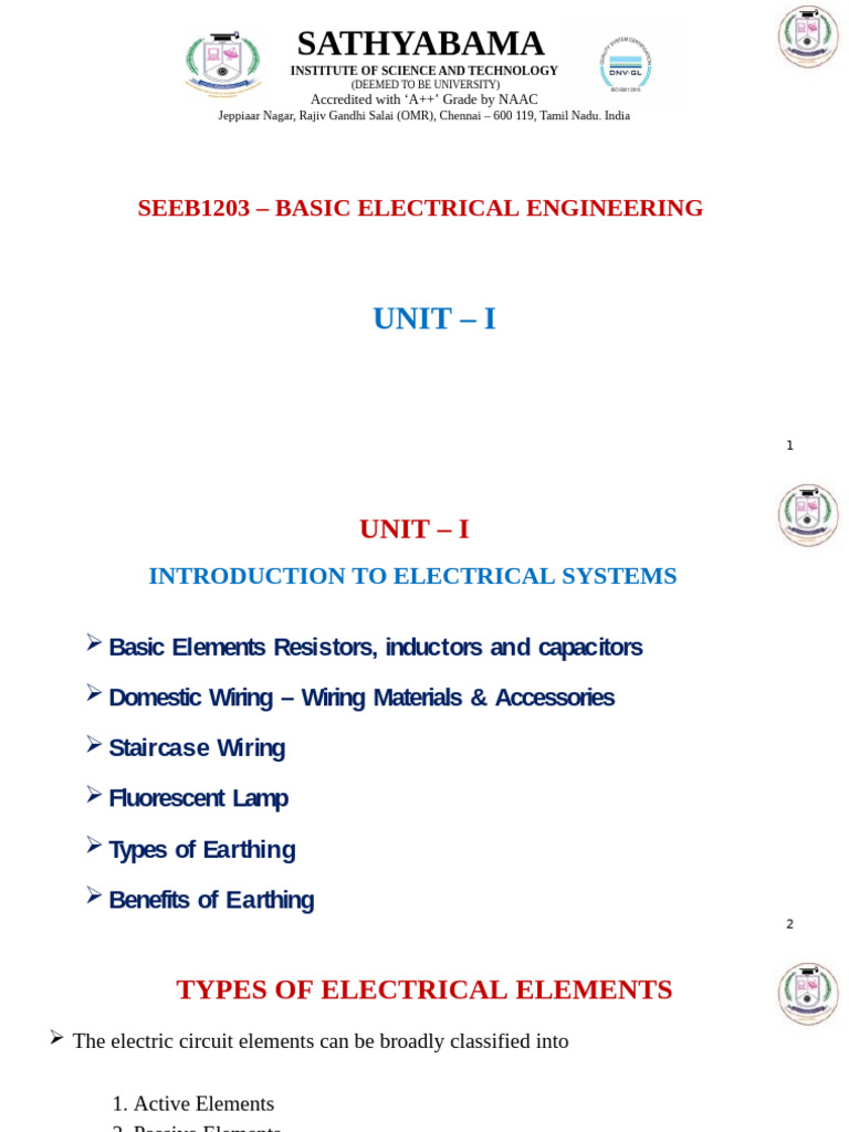 UNIT-I_PPT | PDF | Inductor | Capacitor
