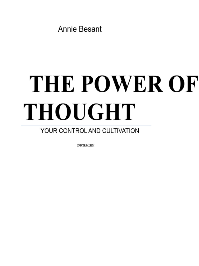 The Power of Thought | PDF | Thought | Mind